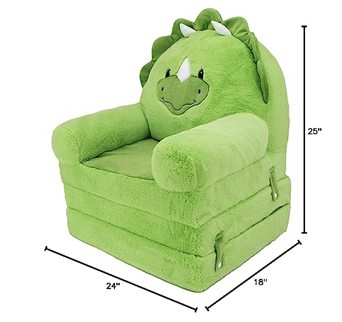 Soft Landing - Elite Seats - Premium Character Sofa Seat & Transformable Fold-Out Lounger with Carrying Handle – Dino