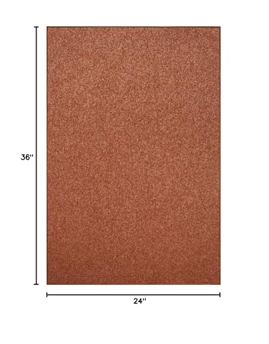 Furnish my Place Modern Plush Solid Color Rug - Rust, 2' x 3', Pet and Kids Friendly Rug. Made in USA, Area Rugs Great for Kids, Pets, Event, Wedding