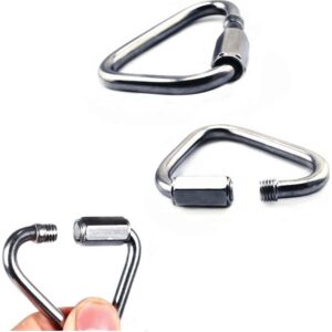 heyous 5/16" Quick Link Marine Grade Triangle 316 Stainless Steel Triangle Connecting Ring Triangle Lock Rock Climbing Equipment