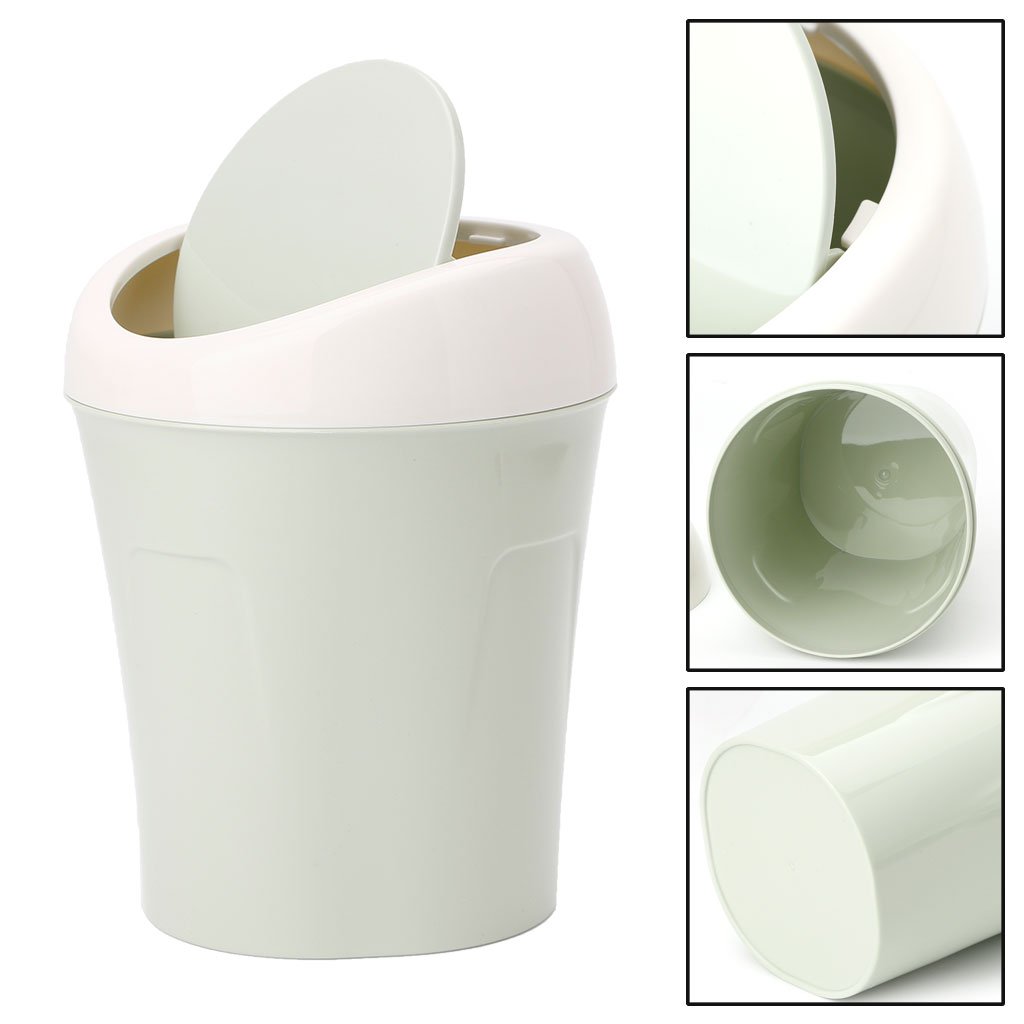 Jetamie Mini Desktop Garbage Can Trash Waste Bin Basket Dustbin Container Home Car Case for Kitchen Office Bathroom