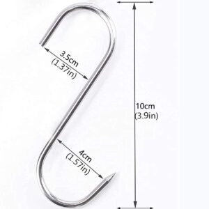 ARTOYS Meat Hooks 4'' 4mm, SUS304 Stainless Steel Butcher's Hook(10Pack), Meat Hook for Smoker, Drying, Butchering, Smoking, BBQ, Grilling,Jerky.