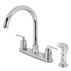 kingston brass fb7791svlsp serena 8" centerset kitchen faucet, polished chrome