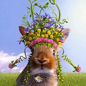 RSVP Birthday Greeting Card Rabbit Wearing Floral Headdress Funny / Humorous