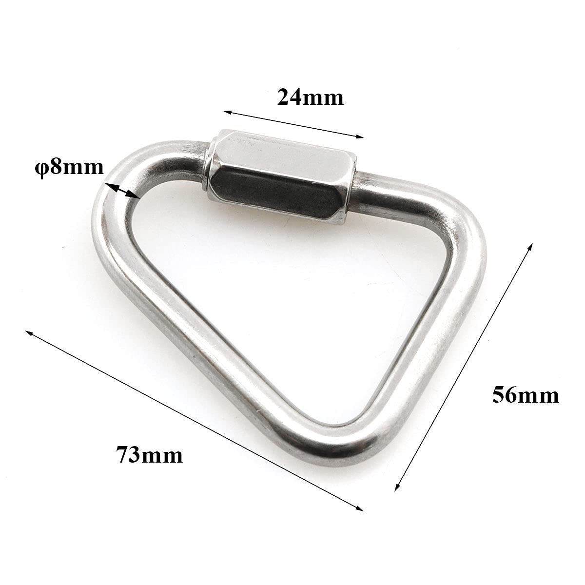 heyous 5/16" Quick Link Marine Grade Triangle 316 Stainless Steel Triangle Connecting Ring Triangle Lock Rock Climbing Equipment