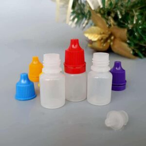 Snadulor 60 Pcs Plastic Dropper Bottles,5ml Empty Squeezable Dropper Bottle with Cap(Pink)