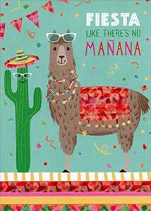 sellers publishing rsvp fiesta llama and cactus funny/humorous birthday card