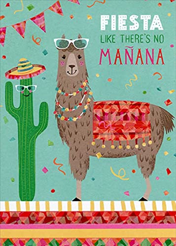 Sellers Publishing RSVP Fiesta Llama and Cactus Funny/Humorous Birthday Card