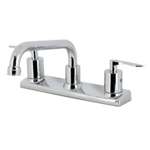 kingston brass fb2131svl serena 8" centerset kitchen faucet, polished chrome