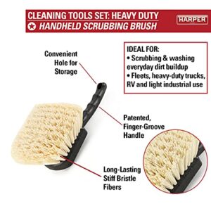 Harper 37518500 Heavy Duty Cleaning Set with Outdoor Push Broom, Floor Squeegee, Debris Pan and Handheld Scrubbing Brush