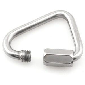 heyous 5/16" Quick Link Marine Grade Triangle 316 Stainless Steel Triangle Connecting Ring Triangle Lock Rock Climbing Equipment