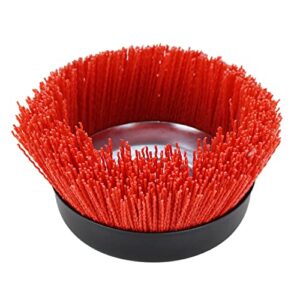 BHA 6" Abrasive Filament Nylon Bristle Cup Brush, 5/8"-11 Thread Arbor - Red (120 Grit)