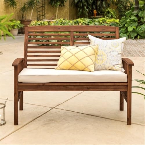 Afuera Living Solid Acacia Wood Patio Loveseat in Dark Brown