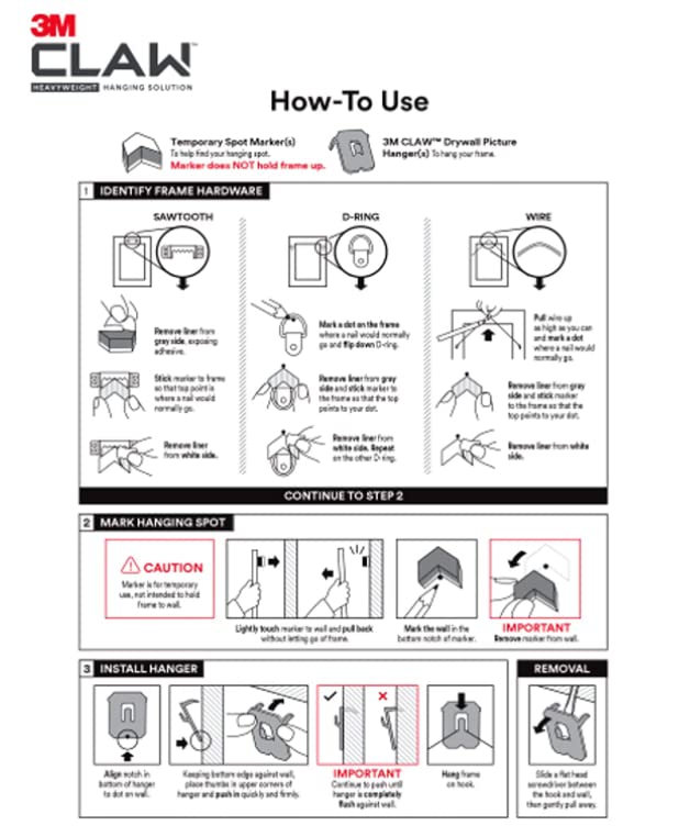 3M Claw Drywall Picture Hangers, 8 Hangers