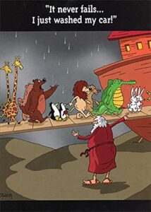 oatmeal studios noah loading ark : just washed my car funny/humorous birthday card