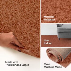 Furnish my Place Modern Plush Solid Color Rug - Rust, 2' x 3', Pet and Kids Friendly Rug. Made in USA, Area Rugs Great for Kids, Pets, Event, Wedding