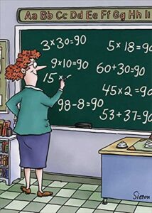 oatmeal studios math teacher at chalkboard funny : humorous 90th / ninetieth birthday card