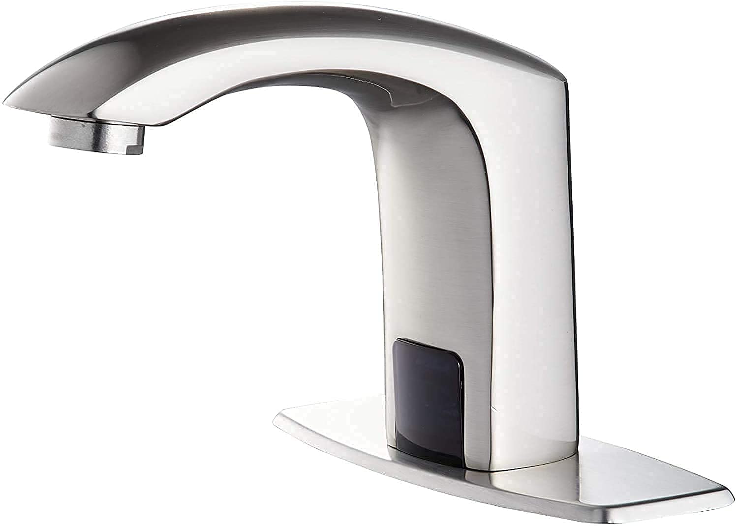 Automatic Sensor Touchless Bathroom Sink Faucet Hands-Free Bathroom Sink Faucet with Overflow Drain Aerator Bath Tub Lavatory Vanity Brushed Nickel Commercial One Hole Brass Basin Mixer Tap