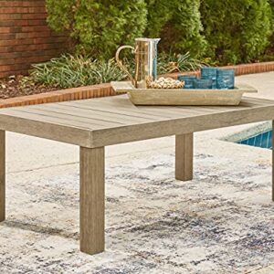 Signature Design by Ashley Outdoor Silo Point Eucalyptus Patio Coffee Table, Brown