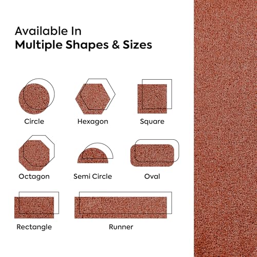 Furnish my Place Modern Plush Solid Color Rug - Rust, 2' x 3', Pet and Kids Friendly Rug. Made in USA, Area Rugs Great for Kids, Pets, Event, Wedding