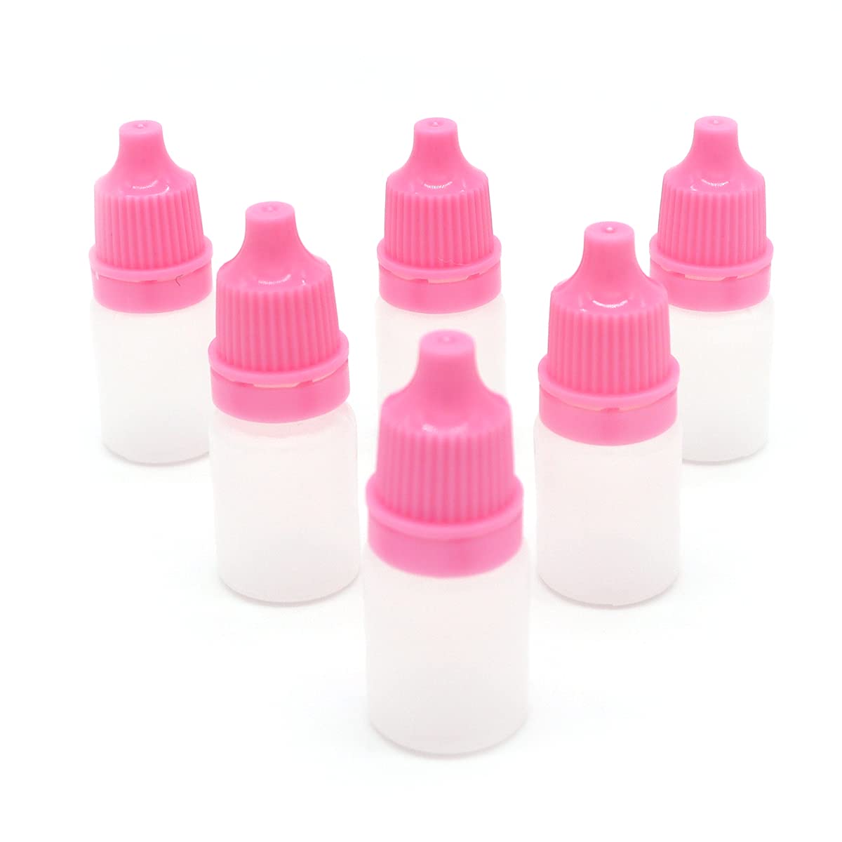 Snadulor 60 Pcs Plastic Dropper Bottles,5ml Empty Squeezable Dropper Bottle with Cap(Pink)