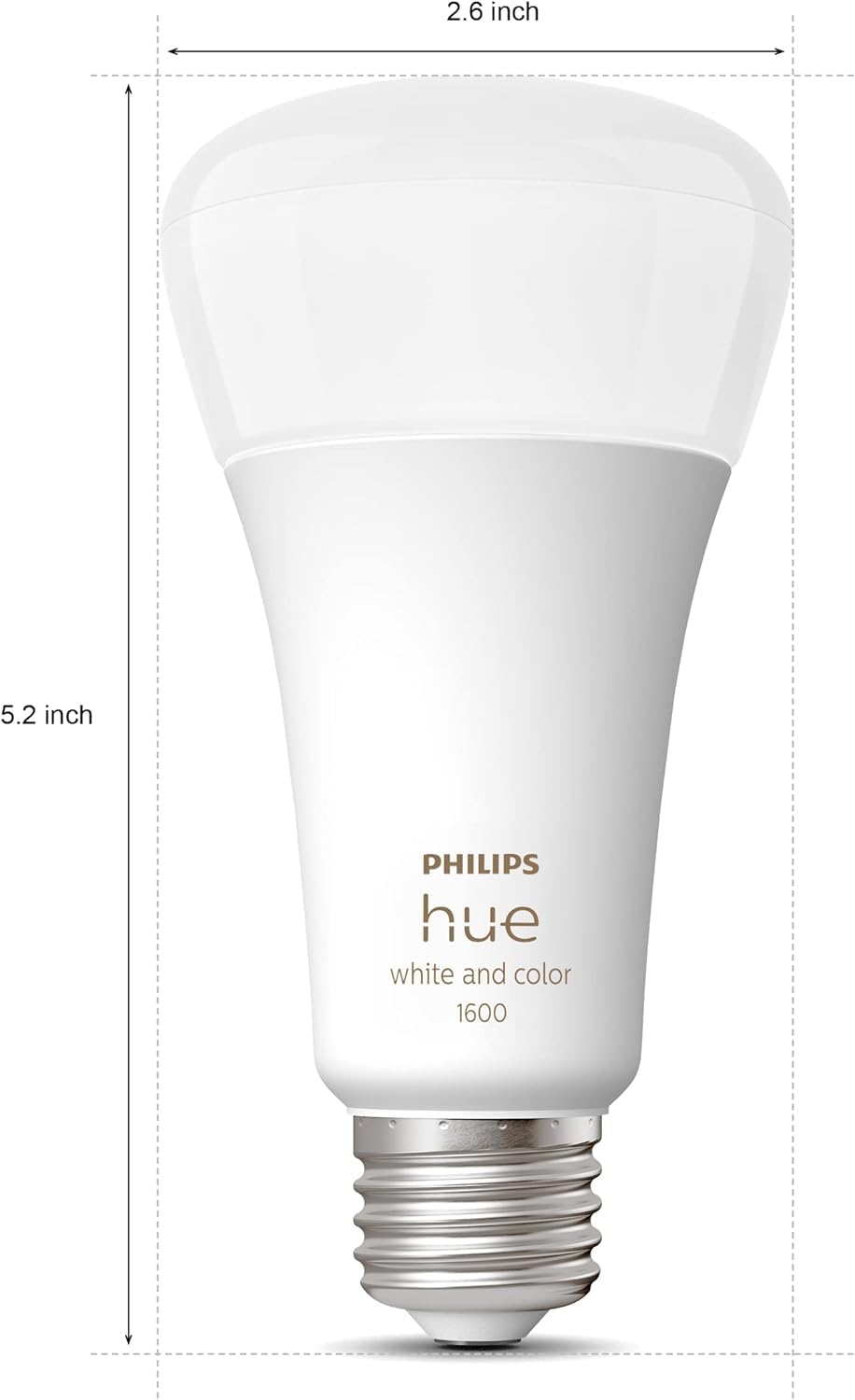 Philips Hue Smart 100W A21 LED Bulb - White and Color Ambiance Color-Changing Light - 1 Pack - 1600LM - E26 - Indoor - Control with Hue App - Works with Alexa, Google Assistant and Apple Homekit