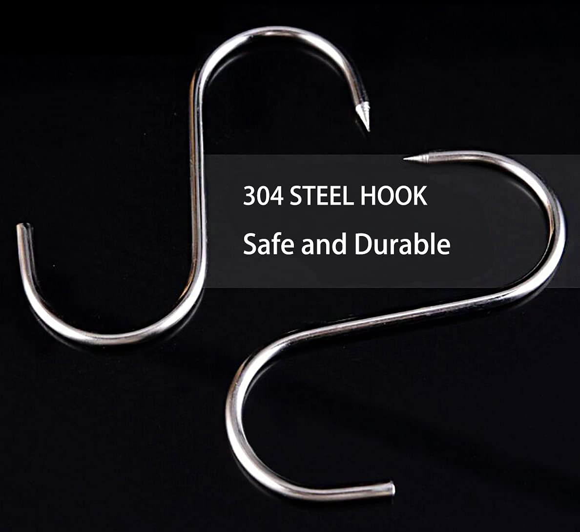 ARTOYS Meat Hooks 4'' 4mm, SUS304 Stainless Steel Butcher's Hook(10Pack), Meat Hook for Smoker, Drying, Butchering, Smoking, BBQ, Grilling,Jerky.