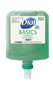 dial basics with vitamin e hypoallergenic foaming hand wash, 1700 universal manual, 1.7l dispenser refill (pack of 3)