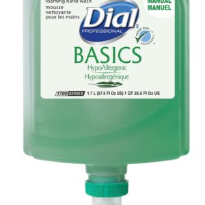 Dial Basics with Vitamin E Hypoallergenic Foaming Hand Wash, 1700 Universal Manual, 1.7L Dispenser Refill (Pack of 3)