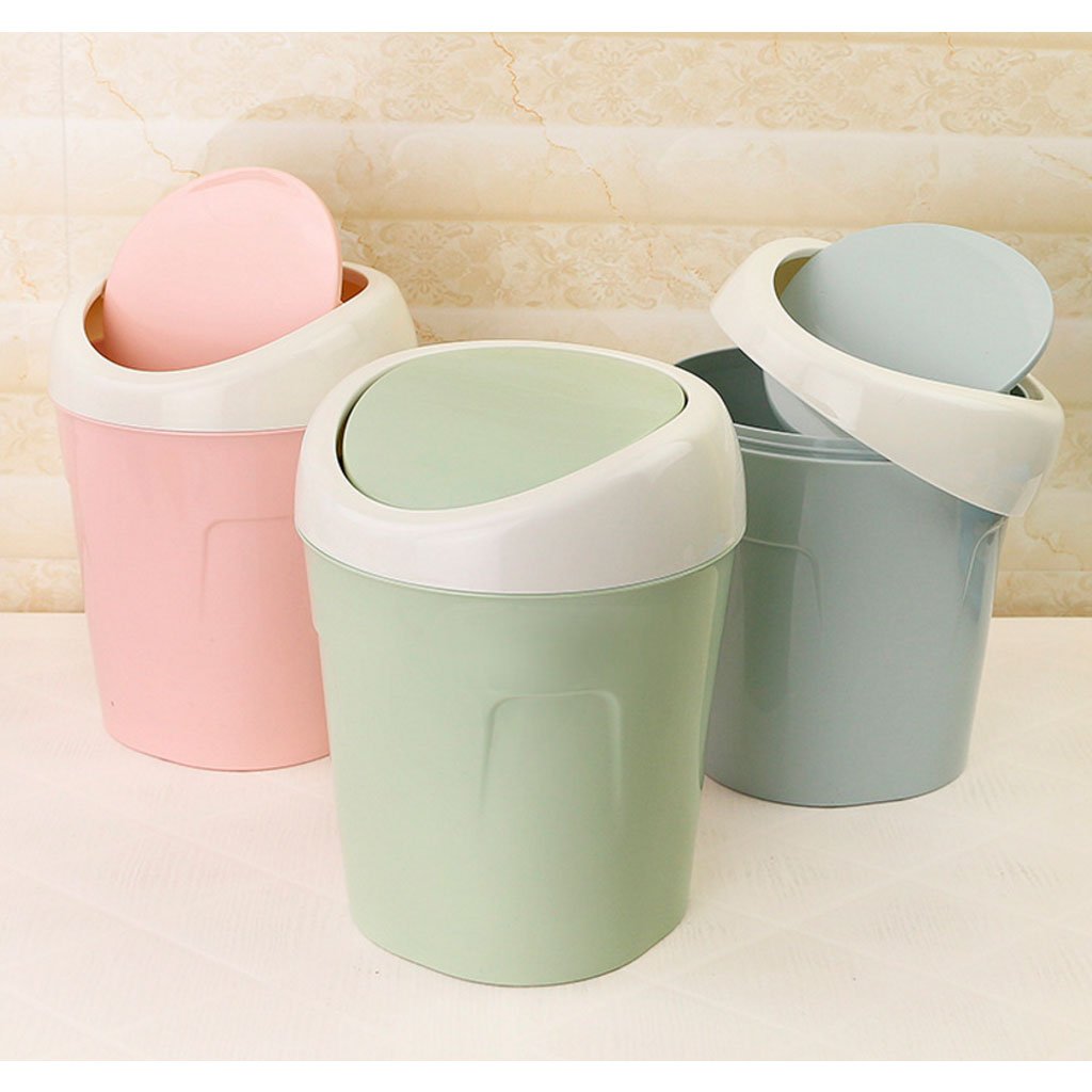 Jetamie Mini Desktop Garbage Can Trash Waste Bin Basket Dustbin Container Home Car Case for Kitchen Office Bathroom