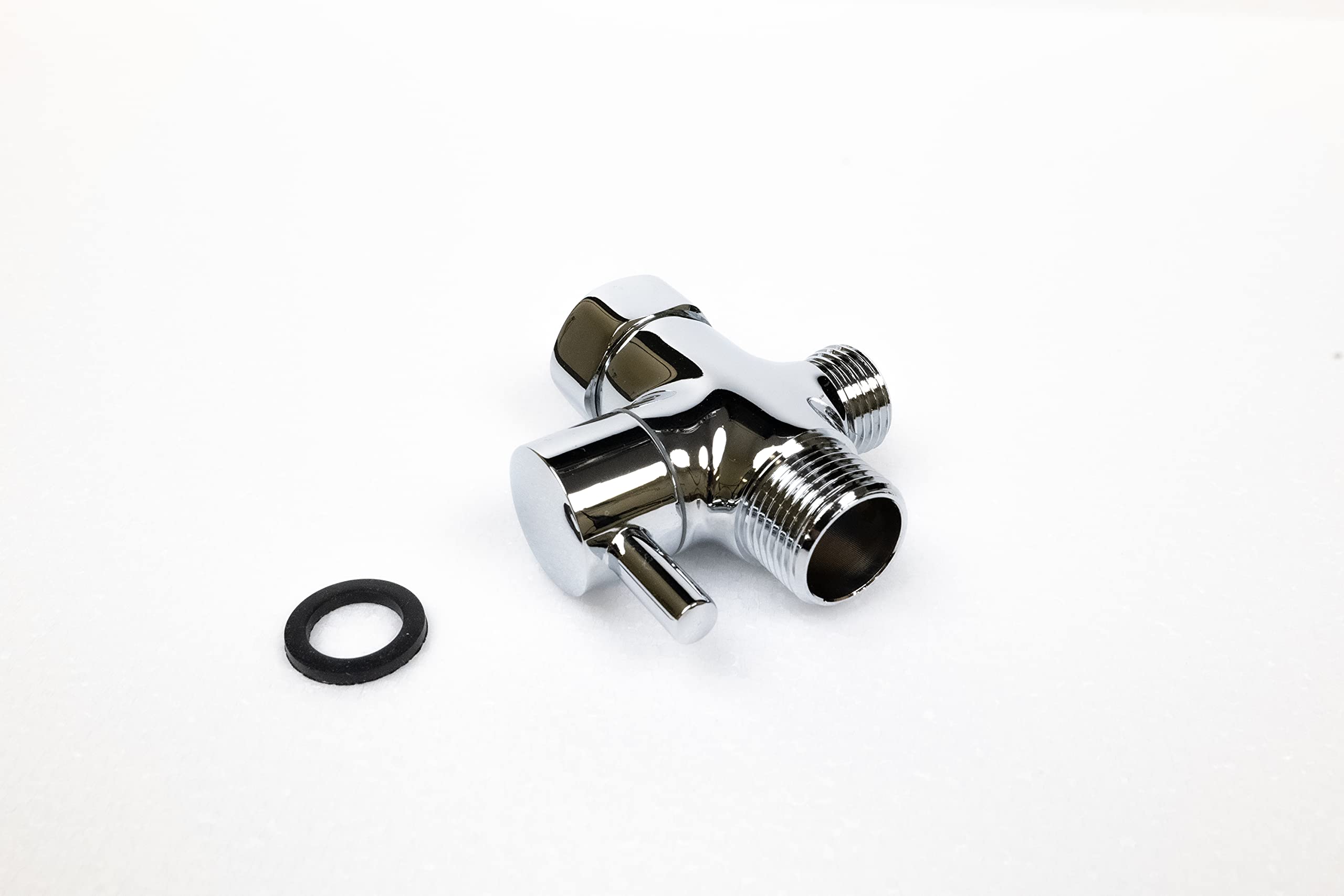 Empava 7/8 T-Adapter with Shut-Off Valve Tee Connector Water Diverter for Toilet Bidet in Brass