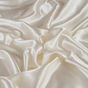 White Bedding White Silky Satin Duvet Cover Sets Silver White Silk Like Satin Design Shabby Chic Boho Bedding Sets King 1 Duvet Cover 2 Pillow Shams (King, White)