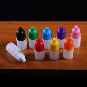 Snadulor 60 Pcs Plastic Dropper Bottles,5ml Empty Squeezable Dropper Bottle with Cap(Pink)