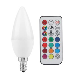 3w led candle light bulb lamp, candle light bulbs, 12 colors 2 modes timing with remote control smart light bulbs color changing, e12 bulb remote control color changing