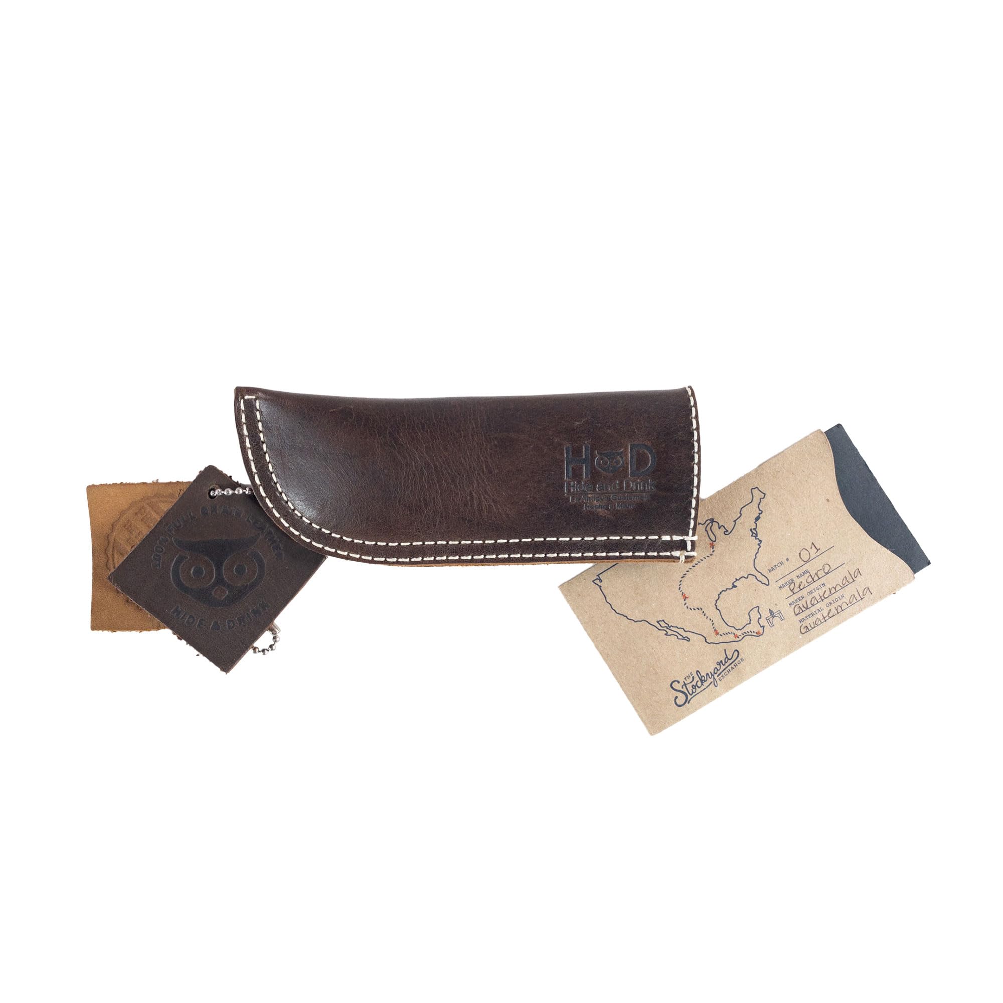 Hide & Drink, Pan Handle Cover Handmade from Full Grain Leather and Sheepskin - Bourbon Brown