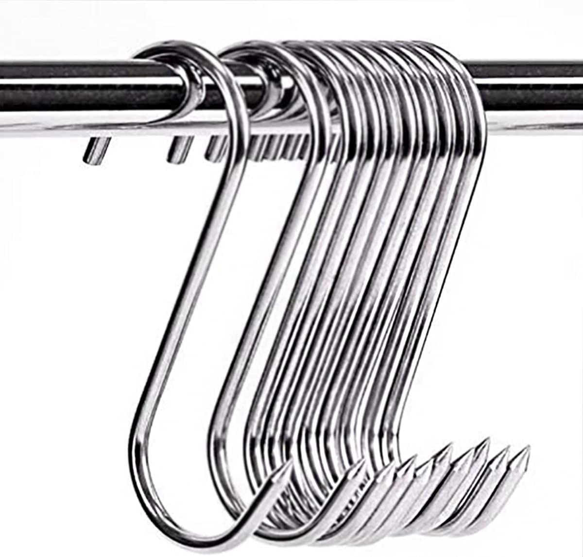 ARTOYS Meat Hooks 4'' 4mm, SUS304 Stainless Steel Butcher's Hook(10Pack), Meat Hook for Smoker, Drying, Butchering, Smoking, BBQ, Grilling,Jerky.