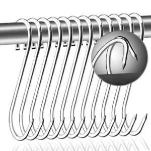 ARTOYS Meat Hooks 4'' 4mm, SUS304 Stainless Steel Butcher's Hook(10Pack), Meat Hook for Smoker, Drying, Butchering, Smoking, BBQ, Grilling,Jerky.