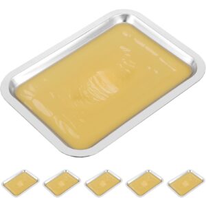 6pack premium aluminum dissection pan with wax, disection trays for laboratory - students - science experiments, 7" w 10" l