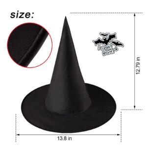 MAITING 8Pcs Floating Witch Hat Decorations,Witches Hat,Hanging Witch Hats,Halloween Witches Hats Decor,Witch Hat,Floating Porch Indoor Outdoor Hocus Pocus Decor Party Supplies,Black