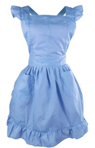 lilments petite maid ruffle retro apron kitchen cooking cleaning fancy dress cosplay costume (blue)