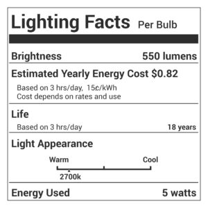 BlueStars G45 E26 Edison LED Filament Globe Bulb 120V 5W (60 Watt Equivalent), 2700K Warm White Light 550lm Non-Dimmable for Indoor Outdoor Christmas Halloween Holiday Decoration - 3 Packs