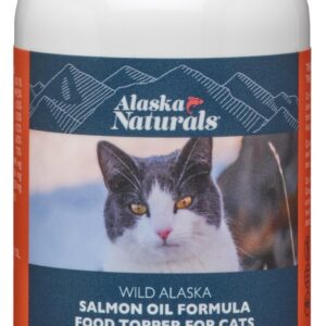 Alaska Naturals – Wild Alaska Salmon Oil Formula Cat Food Topper – EPA and DHA Omega-3 - Supplement for Cats Healthy Skin, Shiny Coat – Made in The USA – 4 oz Bottle