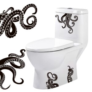 ootsr 8pcs octopus tentacles wall decals sticker, vinyl wall art decal, kraken octopus toilet decor sticker, wall art sticker tentacles bathroom kraken decal for toilet seat