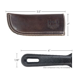 Hide & Drink, Pan Handle Cover Handmade from Full Grain Leather and Sheepskin - Bourbon Brown