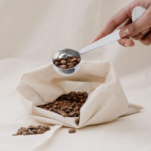 Espresso Coffee Scoop Tablespoon Measure Spoon Stainless Steel Dual-Purpose Multi Function 2-in-1 Tamper Measuring Tea Scoops