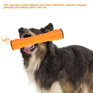 EVTSCAN Dog Toys Chew Toothbrush Teeth, TPR Dog Chew Toy Teeth Cleaning Stick with Sound Pet Interactive Molar Playing Toy(Orange)