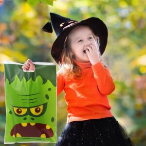 DERAYEE Halloween Trick-or-Treat Bags, 72 Pack Halloween Goodie Candy Bags Large Plastic Gift Bag Party Favor Supplies