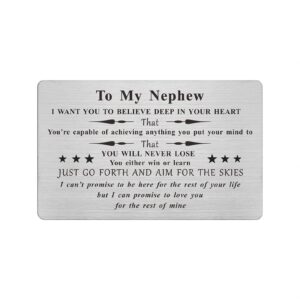 falogije nephew birthday card gifts from aunt uncle, i promise to love you for the rest of my life, nephew graduation christmas gifts - permanent engraved wallet cards