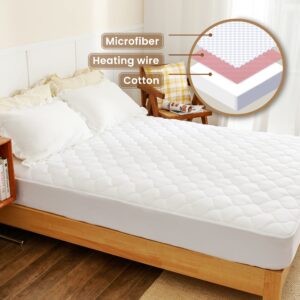 Heated Mattress Pad King Size Electric Mattress Pads Electric Bed Warmer Fit up to 21" with 11 Heat Settings Dual Controller 9 Hours Auto Shut Off