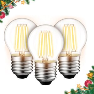 bluestars g45 e26 edison led filament globe bulb 120v 5w (60 watt equivalent), 2700k warm white light 550lm non-dimmable for indoor outdoor christmas halloween holiday decoration - 3 packs