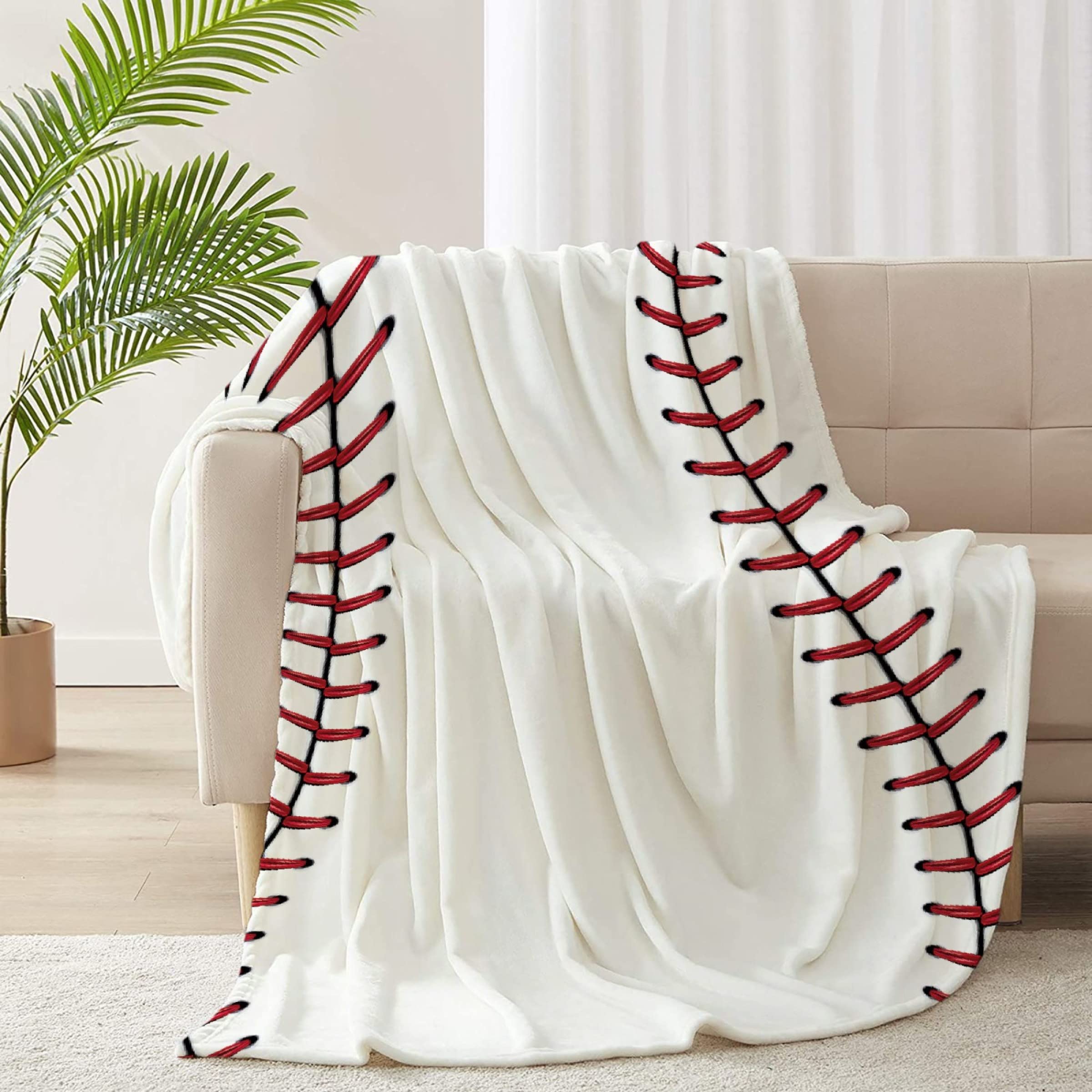 RICKYOUNG Baseball Blanket, Baseball Gifts for Boys Girls, Baseball Stuff Gifts for Baseball Lover, Baseball Accessories for Teen Adult, Baseball Throw Blankets for Couch Bedroom 50"x40" for Kids